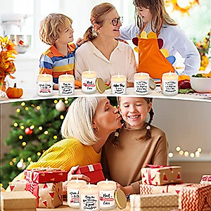 Spiareal 6 Pcs Best Grandma Ever Gifts Grandparents Birthday Day from Grandson Granddaughter 7oz Scented Jar Candles Natural Mineral Wax for Women Christmas Thanksgiving (White, Grandma)