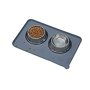 Hoki Found -Waterproof Pet Feeding Mats with High Lips - Multiple Size and Colors for Dogs, Cats & Others-G