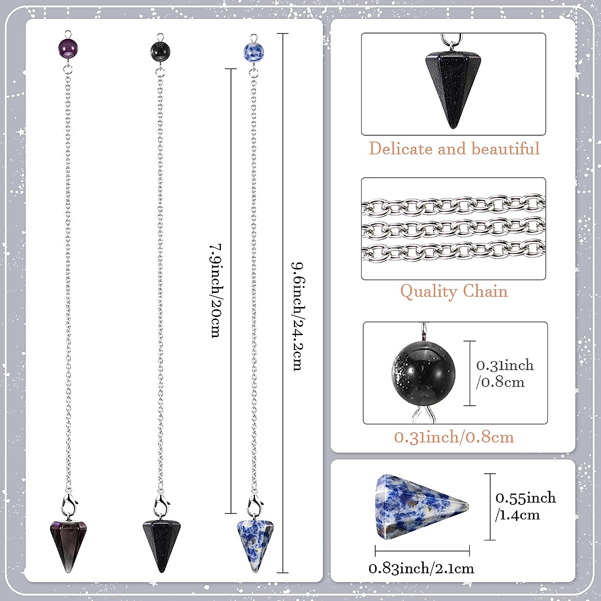 Small Crystal Shelf Crystal Pendulum Holder Stand Display Shelf Black Magical Boho Hand Shelf Witch Stuff Wooden Rustic Hanging Decor with 3 Pieces Crystals Stone for Essential Oil (Moon Style)