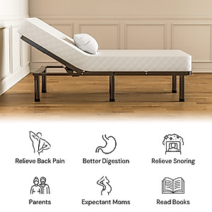 SunsGrove Twin XL Adjustable Bed Frame with Head and Foot Incline, Electric Bed Frame Base, Adjustable Leg Heights, Wired Remote
