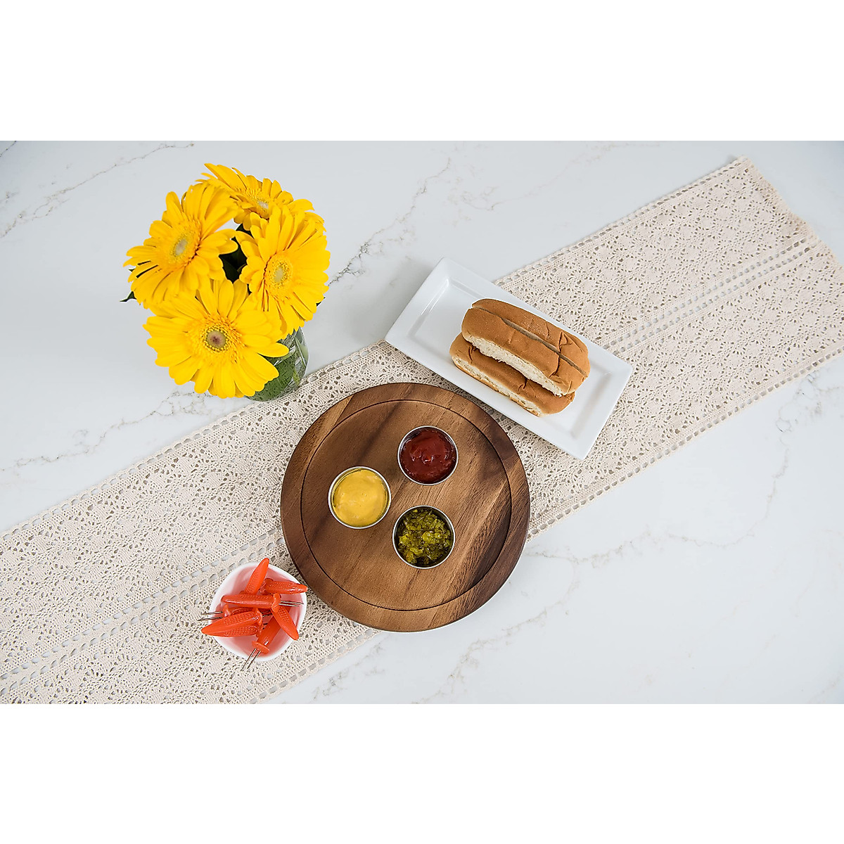 Lipper International Acacia Wood 10" Kitchen Turntable