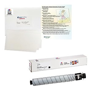 SHIKI Eco Crystal Water Resistant Laser Printer Paper & Compatible Toner Cartridge Replacement for Ricoh Lanier Savin MP C2003, etc. Black (841918)