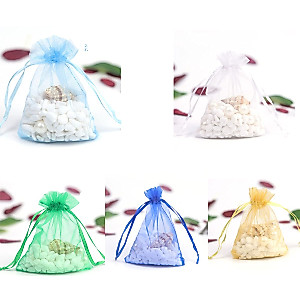 Daszui 60Pcs Organza Bags 8x12 Inches Mixed Color with Drawstring, Jewelry for Wedding Parties Party, Toy Candy Gift Bags, (8x12 inches, Mixed Color)