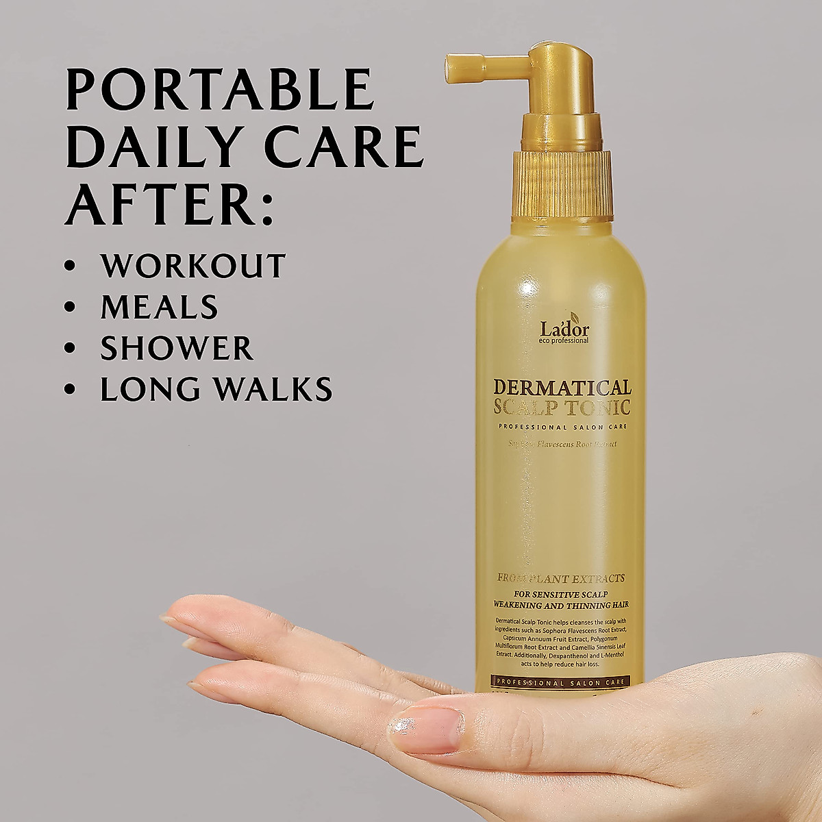 LA'DOR Dermatical Scalp Tonic - For Sensitive & Thinning Hair - 4.05 Fl Oz, Leave-in Spray Conditioner, Cleanse, Reduce Hair Loss