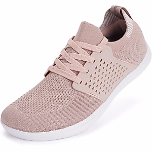 WHITIN Womens Extra Wide Fit Minimalist Trail Running Shoes Size 10 Pink Athletic Trekking Non Slip Treadmill Workout Fitness Trainer Lifting Sneakers 41