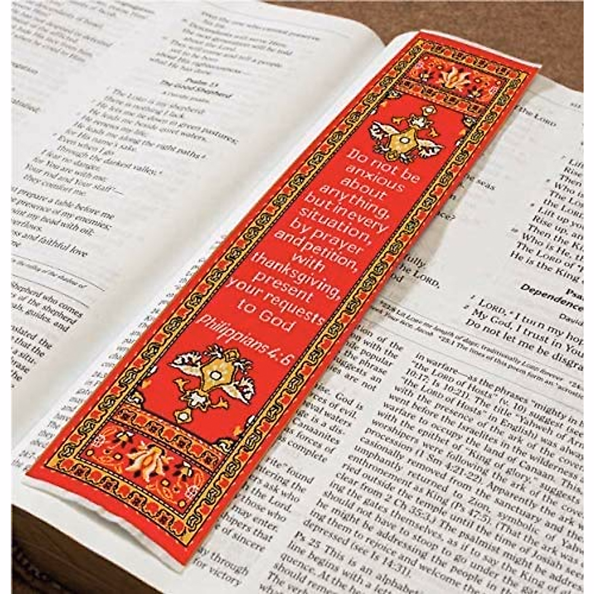 Christian Bookmark, Be Anxious for Nothing, Woven, Mini Carpet