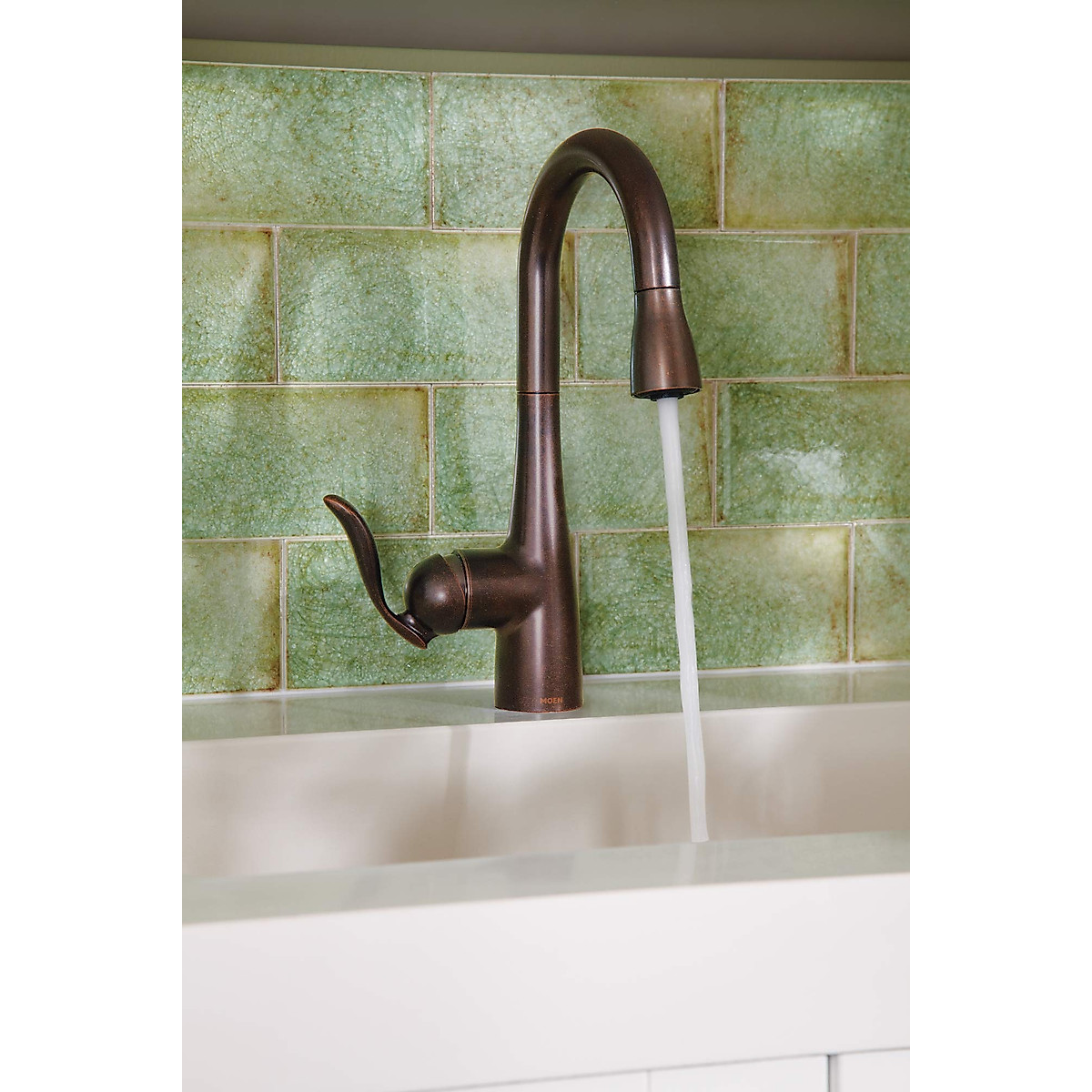 Moen 5995ORB Arbor One Handle High Arc Pulldown Bar Faucet with Reflex, Oil Rubbed Bronze, 0.375