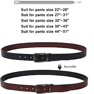 JASGOOD Women Leather Reversible Belt, Ladies Belt for Jeans with Rotated Buckle(Suit for Pants Size 39-43 Inches, Black)