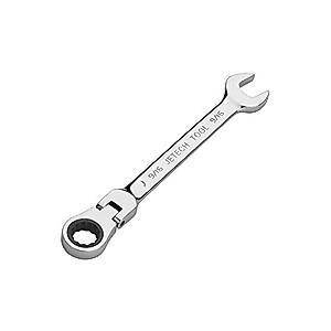 Jetech 9/16 Inch Flexible Head Gear Wrench, Industrial Grade Flex Ratcheting Spanner Made with Forged, Heat-Treated Cr-V Alloy Steel, Full Polished 12 Point Flex-Head Ratchet Combination Wrench, SAE