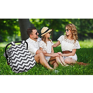 Baby Infant Car Seat Cover - Fits All Baby Car-Seats - Breathable Fabric, 100% Safe and Hygienic - Conveniently Compact Design - Machine Washable!