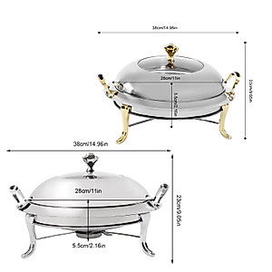 Catering Stainless Steel Chafer Chafing Dish Set 3.17QT Buffet Party Food Warmer with Lid and Chafing,Fuel Holder for Kitchen Party Dining Buffet (Sliver)