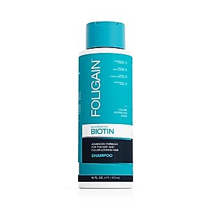 Foligain Rejuvenating Biotin Shampoo, Organic Cruelty Free Shampoo, Hydrating and Revitalizing Shampoo, 16 Fl. Oz.