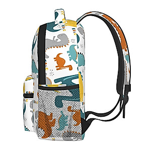 Giabmiag Custom 12 Inch Dinosaurs Preschool Backpack for Toddler Boy Girl Personalized Customized Toddler Lightweight Bookbag with Chest Strap