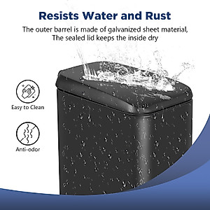 BestOffice Bathroom Trash Can with a Lid 1.3 Gallon (5 L) Small Trash Bin Step Pedal Garbage Can with Removable Bucket Slim for Small Spaces for Bathroom,Bedroom,Kitchen,Office (1, Black)