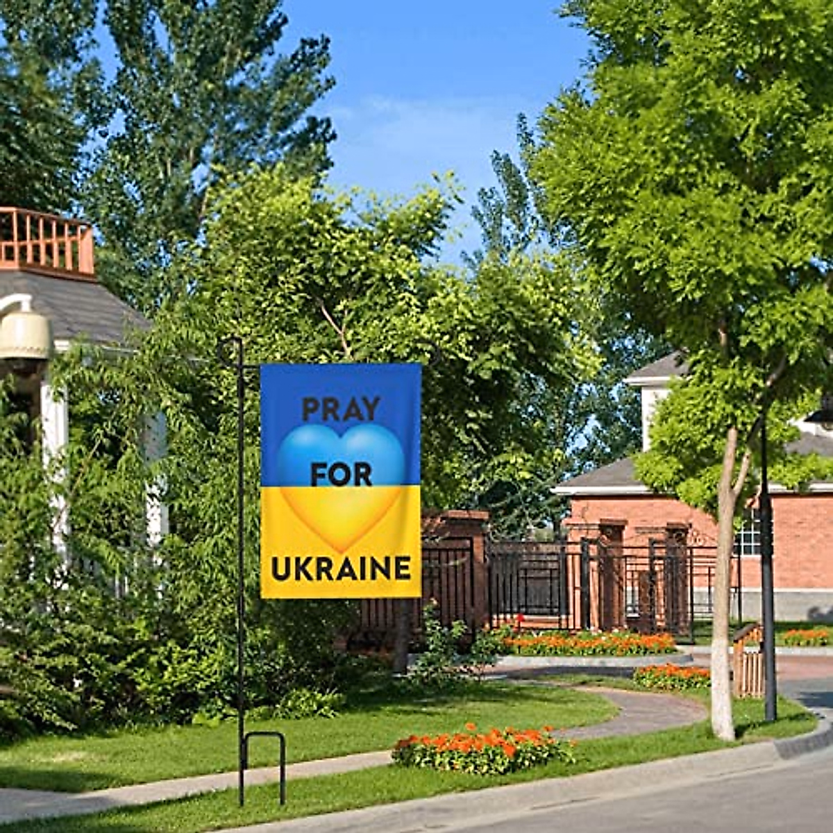 Ukraine Garden Flag, Pray for Ukraine,I Stand with Ukraine Ukrainian National Garden Flag Vertical Double Sided Yard Outdoor Decor 12.5 x 18 Inch (Z)