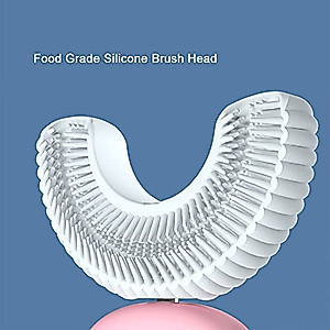 FLINEVE Manual Toothbrush with U-Shaped Bristles Food Grade Silicone Toothbrush Head for Kids 2-7 Years (Blue)