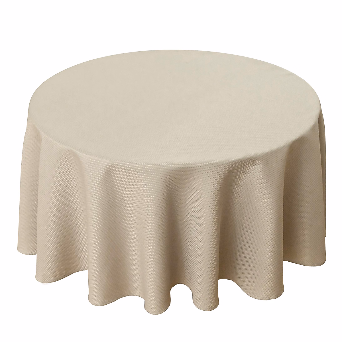Biscaynebay Textured Fabric Tablecloths Round 60" for Tables' Diameters from 20" to 40", Natural Water Resistant Tablecloths for Dining, Kitchen, Wedding, Parties etc. Machine Washable