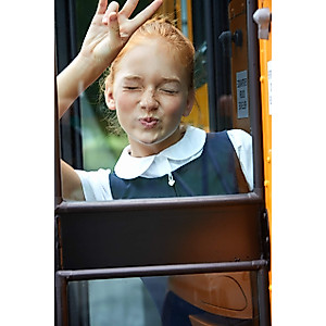 French Toast Girls' Short Sleeve Peter Pan Collar Blouse (Standard & Plus), White, 6