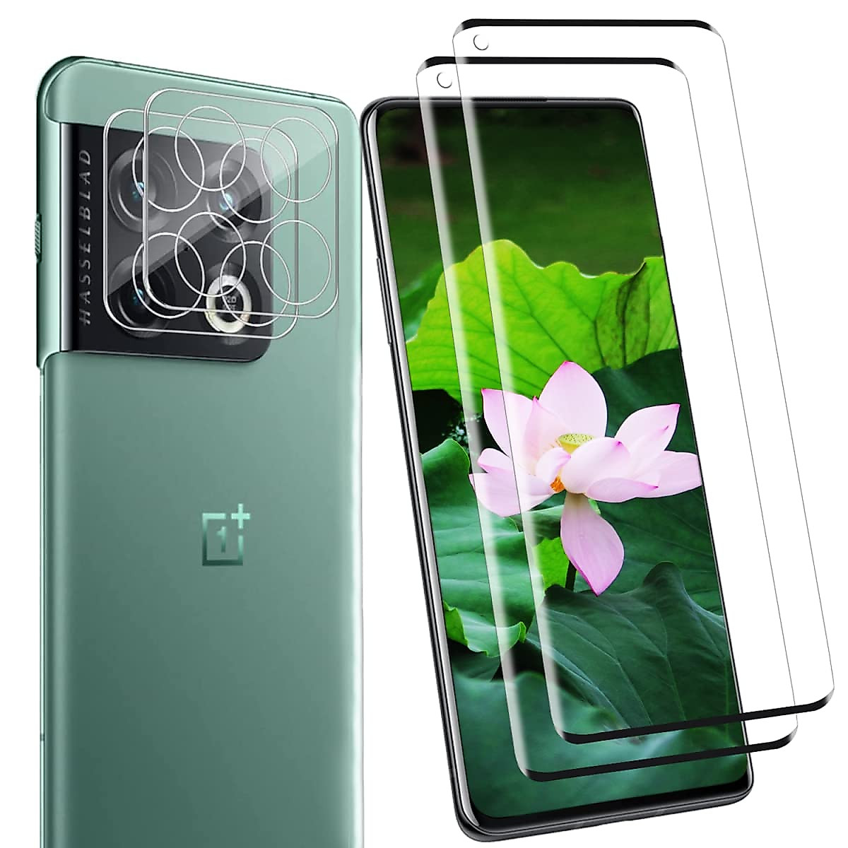 KZLVN 2+2 Compatible OnePlus 10 Pro Screen Protectors + Camera Lens Protectors, 3D HD Accuracy Full Clarity Coverage Premium 9H Tempered Glass, Anti-Scratch, Anti Bubble 3D Touch Film