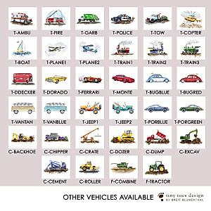 Construction Nursery Set of 6 Prints, Boy Room Decor: Crane, Cement Mixer, Bulldozer, Backhoe, Excavator, Dump Truck - Selection of Alternate Vehicles and Sizes available