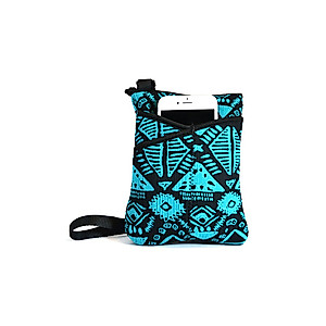 NuPouch Sling Hipster Cross Body Purse Women's Handbag, Blue Aztec