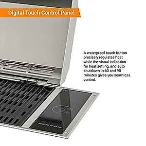 Kenyon Frontier Built-In Electric Grill, Single Burner, Stainless Steel Body, Rust-Proof Grill, UL-Approved For Indoor and Outdoor Use, Quick Heat Up, Smoke-Free, No-Flame Cooking, 120V