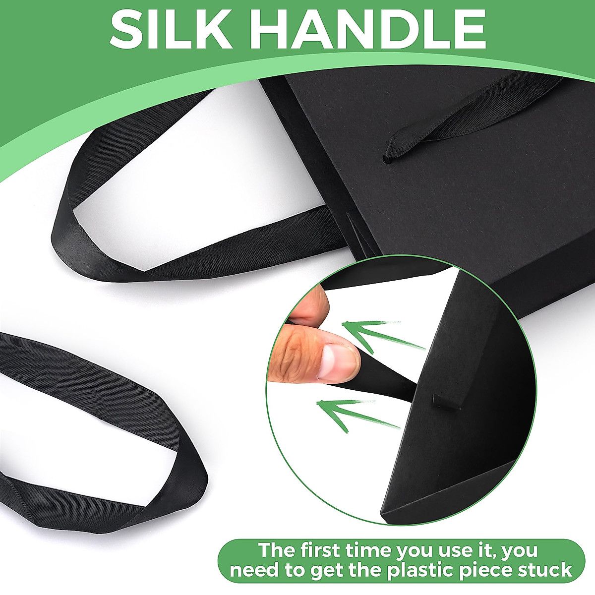 MOXARYSU Black Gift Bags With Handles: 12.5x4.5x11 Inch 6pcs Large Paper Gags Bulk For Party Shopping Birthday Wedding