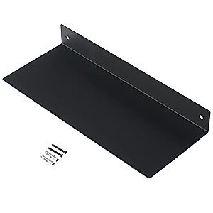 Hui Shun Floating Shelf Heavy Duty Industrial Carbon Steel Black L-Shaped Wall Mount 1 Pack (5 inches *12 inches )