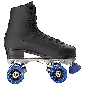 CHICAGO Skates Premium Black Quad Roller Skates for Boys and Men Beginners Classic Adjustable High-Top Design for Indoor or Outdoor Skates and Roller Derby
