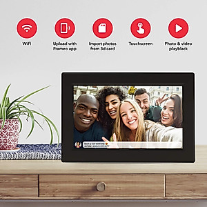 Feelcare Digital WiFi Picture Frame 10 inch, Upload Photos or Videos Remotely from Smartphone to Frame with Free Frameo App, IPS 800x1280,Touchscreen for Easy Navigation