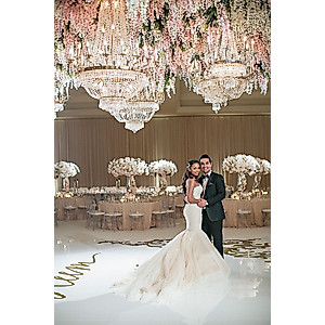 Ivyue 12sPack Wisteria Vine Artificial Silk Wisteria Lane Rattan Fake Wisteria Artificial Flowers Garland Hanging Flowers Wisteria Bush for Home Garden Party Wall Wedding Decoration 3.6feet (Pink)