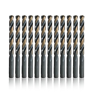 Drill America #7 High Speed Steel Black & Gold KFD Split Point Drill Bit (Pack of 12), KFD Series - KFD7P12