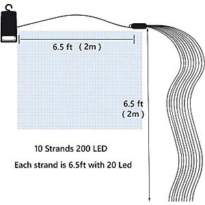 VOOKRY 10 Strands 200 LEDs Hanging Twinkle Fairy Lights Battery Operated with Remote, Waterproof Waterfall Vine String Lights Silver Wire Branch Lights with Timer for Outdoor DIY Watering Can Lights