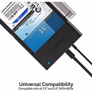 SABRENT USB 3.0 to SATA External Hard Drive Lay-Flat Docking Station for 2.5 or 3.5in HDD, SSD [Support UASP] (EC-DFLT)