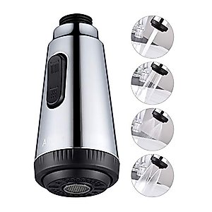 AiHom sink faucet sprayer attachment,Pull Down Faucet Spray Head G 1/2, 4 Function kitchen faucet head, Kitchen Spray Spout Part,Chrome (MALE)