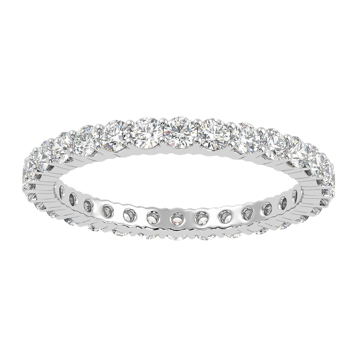 FACETS JEWELS Full Eternity Moissanite Wedding Ring For Women White Gold/Yellow Gold/Rose Gold Anniversary Band Ring For Wife 925 Sterling Silver/10K/14K/18K Solid Gold - 14K Solid Gold 3.5