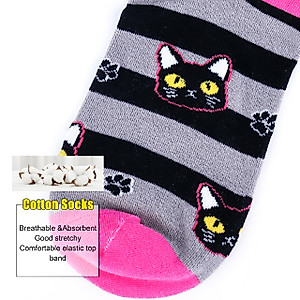 Belloxis Black Cat Socks for Women - Cat Lovers Gifts, Cozy Boot Socks, Cute Slouch Socks for Girls, Comfy Birthday Gifts for Teenage Girls