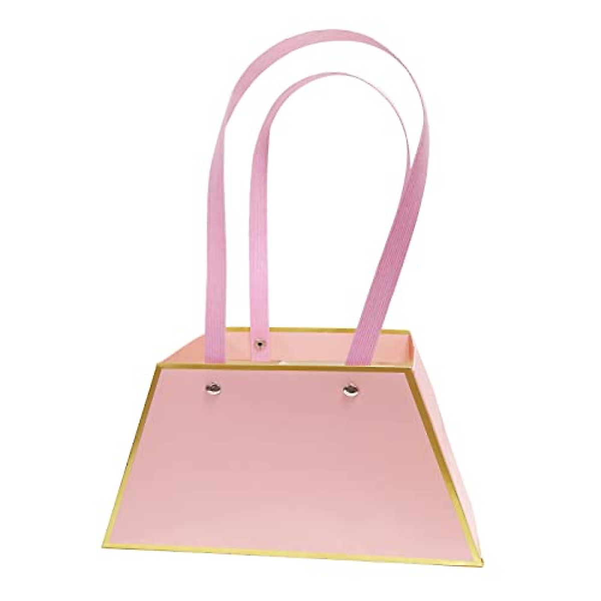 DAWN FLAME 4PCS Portable Gift Bag Bouquet Wrapping Paper Bag Waterproof Portable Flower Arrangement Bag Birthday Wedding Holiday Party Gift Bag Florist Supplies (Pink), 8.27x3.94x5.12IN