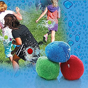 100PCs Reusable Water Bounce Balls Absorbent Cotton Balls for Outdoor Pool Beach Parties, Swimming Pool & Outdoor Water Toys Toddler Bath Toy Pool Party Supplies Kids Beach