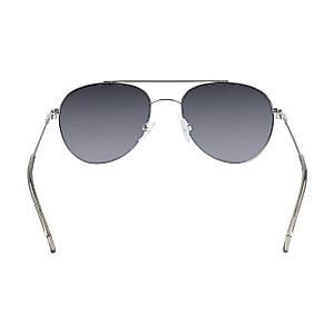 Calvin Klein Women's CK20120S Round Sunglasses, Silver, 55/18/145