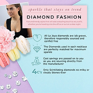 Lab Grown Cross Diamond Necklace For Women | 1/2 CTTW Real White Gold Plated 925 Sterling Silver Diamond Pendant Necklace | Ideal Gift for Women