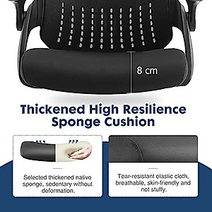 Office Chair Desk Chair Computer Chair Ergonomic Office Chair with Flip-up Arms, Home Office Desk Chairs Mesh Office Chair Mid Back Computer Desk Chair with Wheels