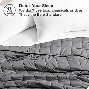 Bare Home Weighted Blanket King Size 30lb (80" x 87") for Adults - All-Natural 100% Cotton - Premium Heavy Blanket Nontoxic Glass Beads (Grey, 80"x87")