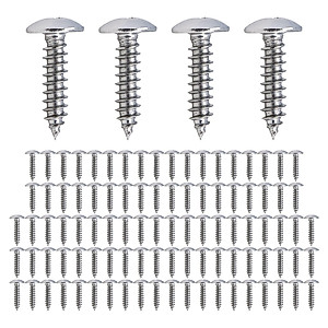 Sydien 100Pcs M5x20mm 304 Stainless Steel Round Phillips Head Wood Screws Self Tapping Screw Fasteners