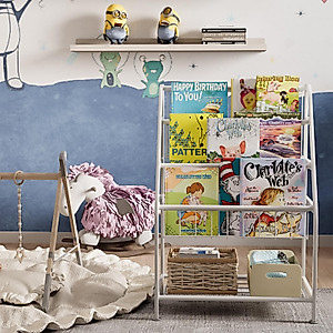 aboxoo Kids Bookshelf Toddler Freestanding for Children Room 18 inches Small Toddler Bookcase Toy Organizer White Stable Bookcase Bookstore Library Book Unit Storage for Small Place