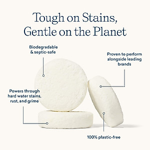 BLUELAND Toilet Bowl Cleaner Tablets, Starter Set, 14 Count with Tin, Lemon Cedar, Plastic-Free, No Harsh Chemicals, Plant-Based