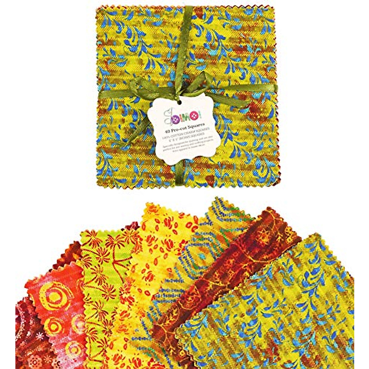 Soimoi Batik Print Precut 5-inch Cotton Fabric Quilting Squares Charm Pack DIY Patchwork Sewing Craft