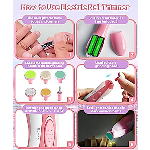 30 in 1 Baby Healthcare and Grooming Kit, Portable Baby Electric Nail Trimmer Set, Newborn Nursery Care Kit Baby Essentials with Baby Healthcare kit, Medicine Dispenser, Haircut Tools, etc (Pink)