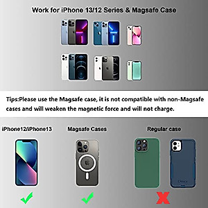 COSDIG Magnetic Wireless Car Charger Mount,Compatible with Magsafe Car Charger Mount,Stick on Dashboard Air Vent Phone Holder for iPhone 14/13/12 Series Phone & MagSafe Case