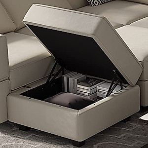 Belffin Modular Sectional Sofa with Double Chaise Velvet U Shaped Sofa Reversible Sectional Couch with Storage Grey